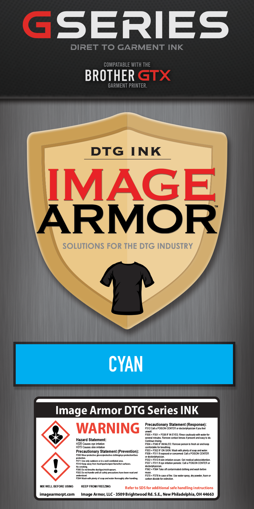 G-SERIES - 4L Bottle - Brother GTX Compatible Ink - CYAN – Image Armor ...